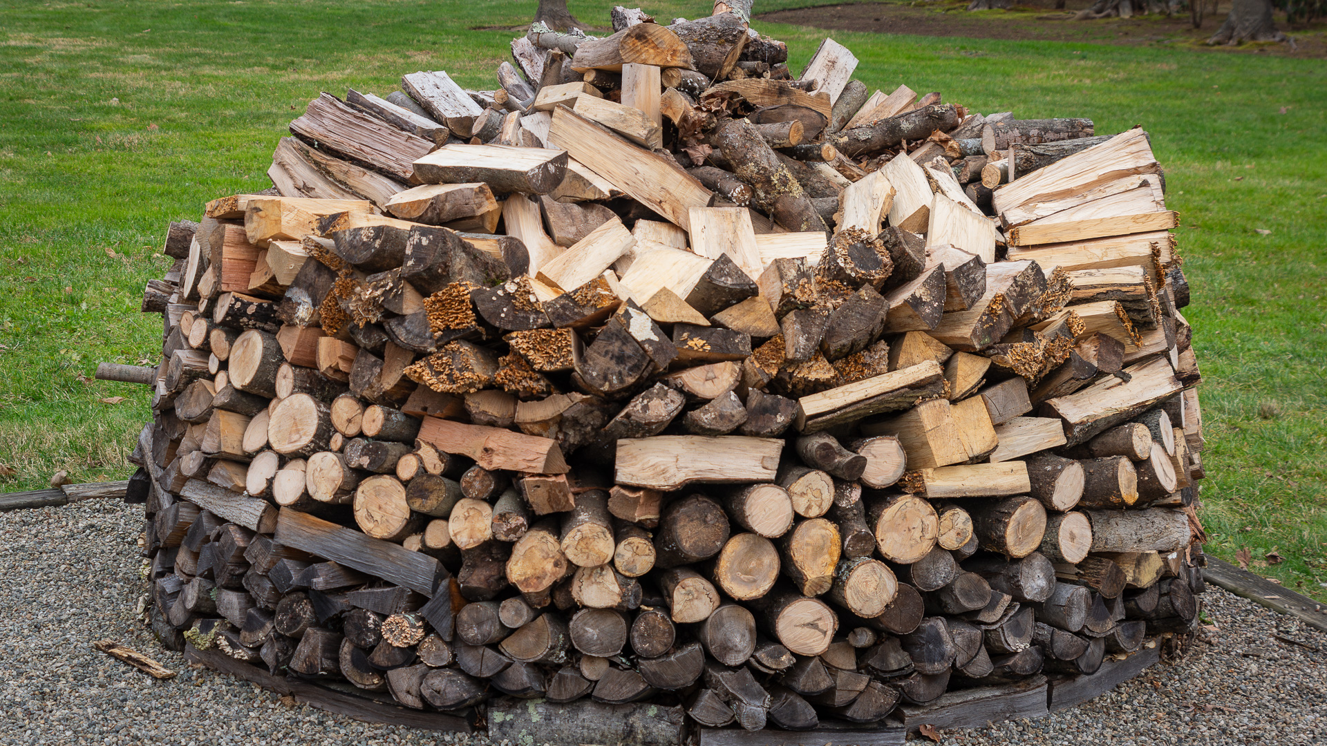 Holz Hausen Wood Pile Half Way Completed